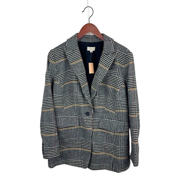 LOFT | Jackets & Coats | Nwt Loft Plus Houndstooth Plaid Blazer | Poshmark